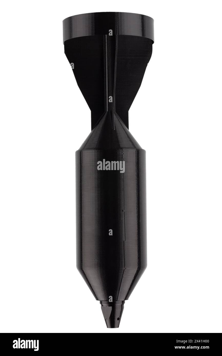 3d printed bomb for small combat drone isolated on white background ...