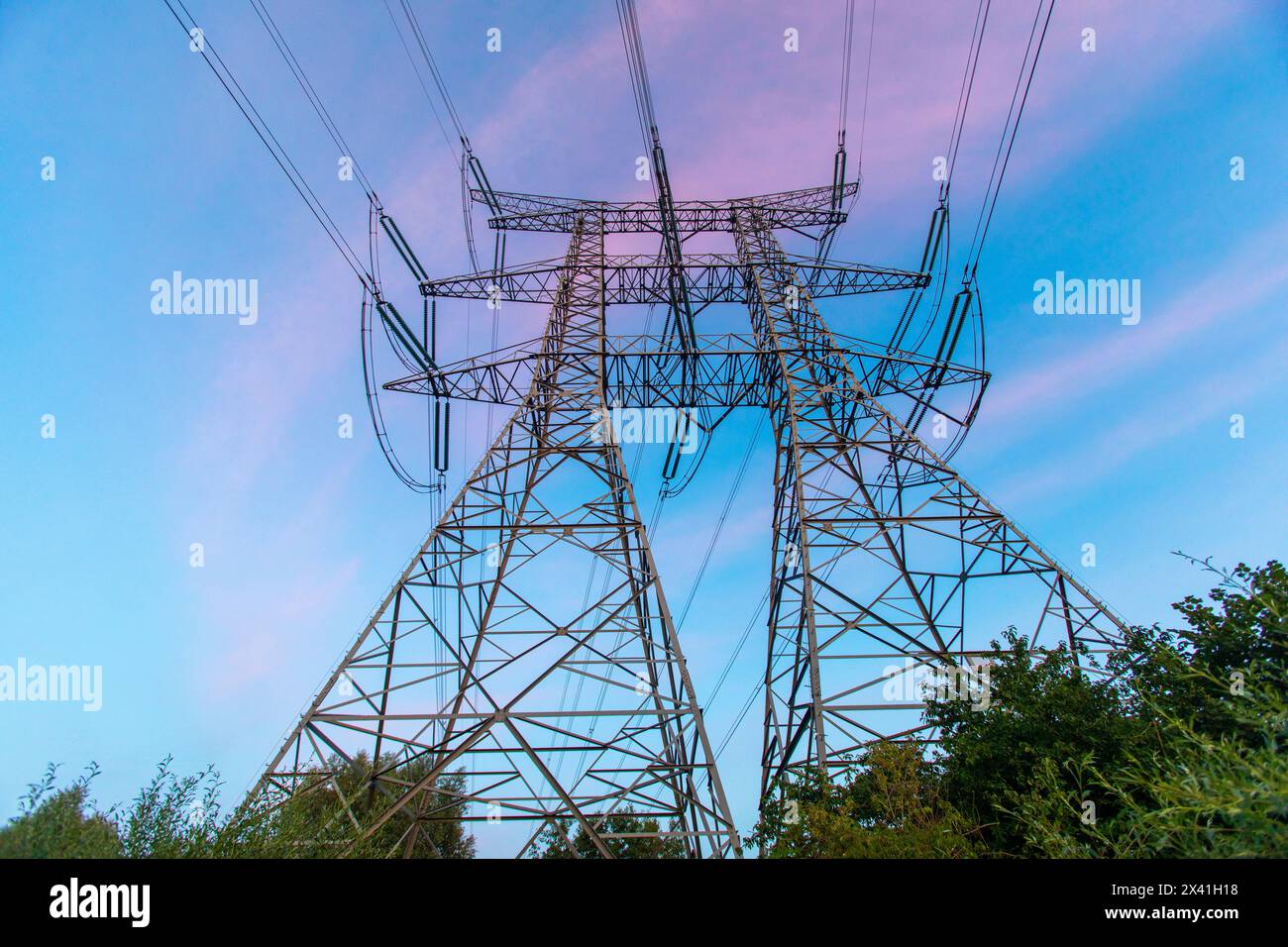 Europe, Nederlands. High voltage pylon Stock Photo - Alamy