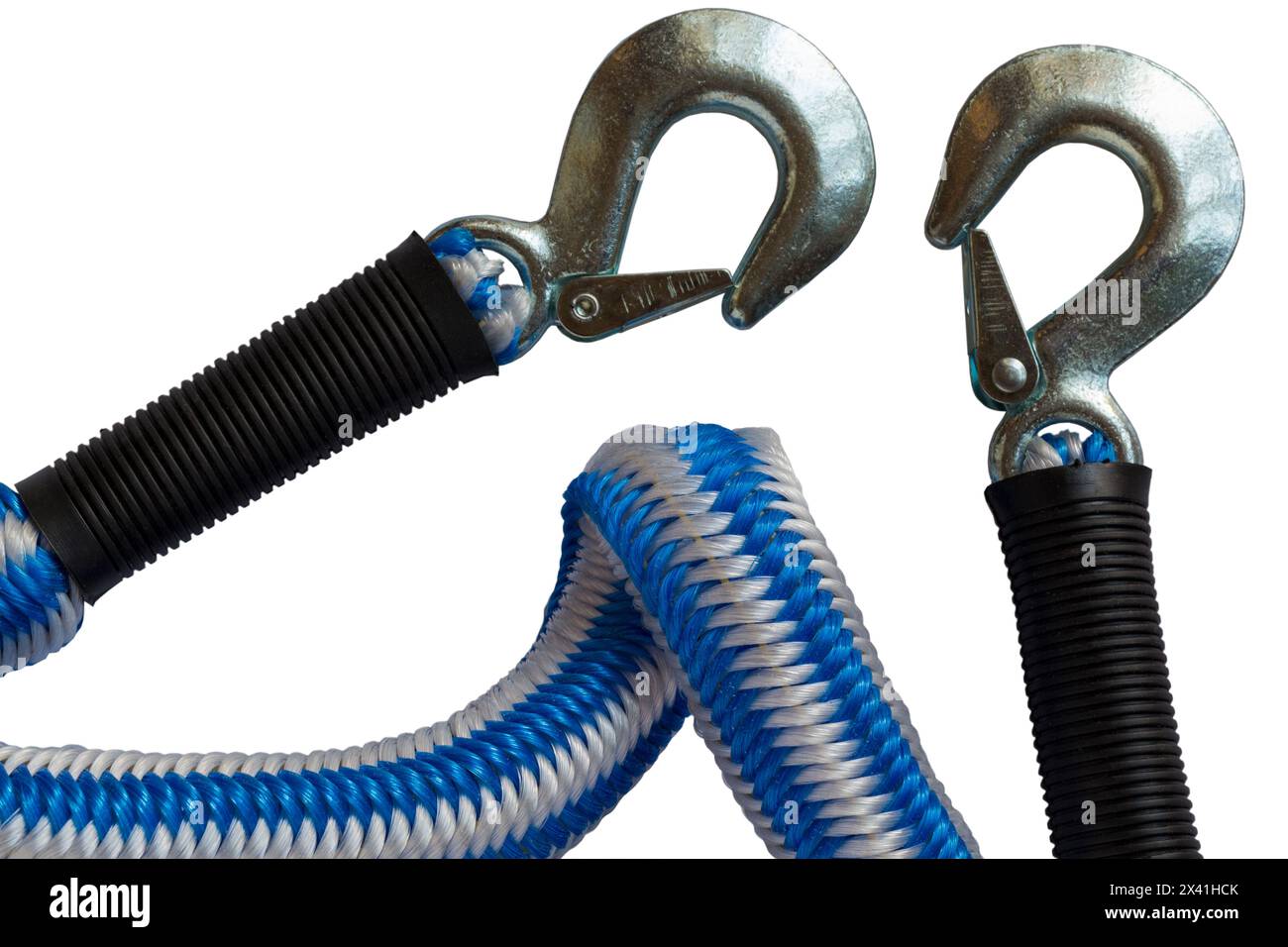 elastic tow rope for towing a car vehicle set on white background ...