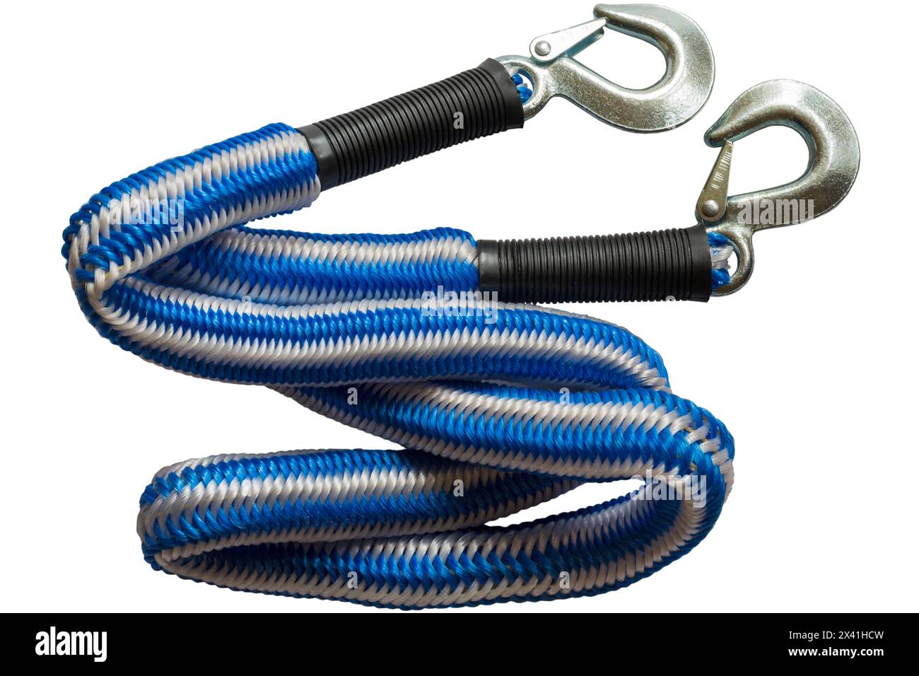 elastic tow rope for towing a car vehicle set on white background ...