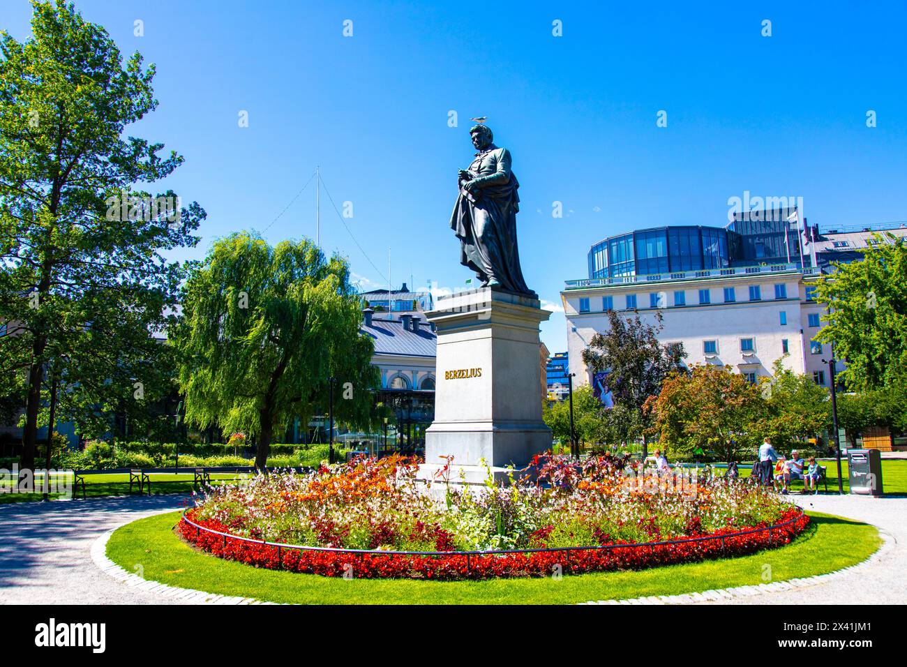 Europe, Scandinavia, Sweden. Stockholm. Statue of Joens Jacob Berzelius ...