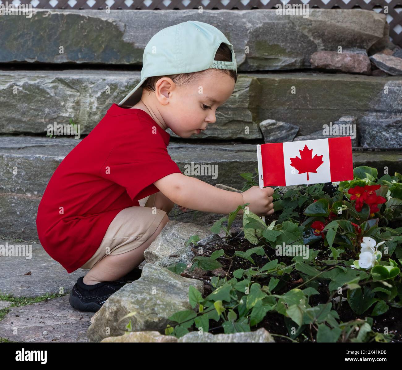 Child canadian flag hi-res stock photography and images - Alamy