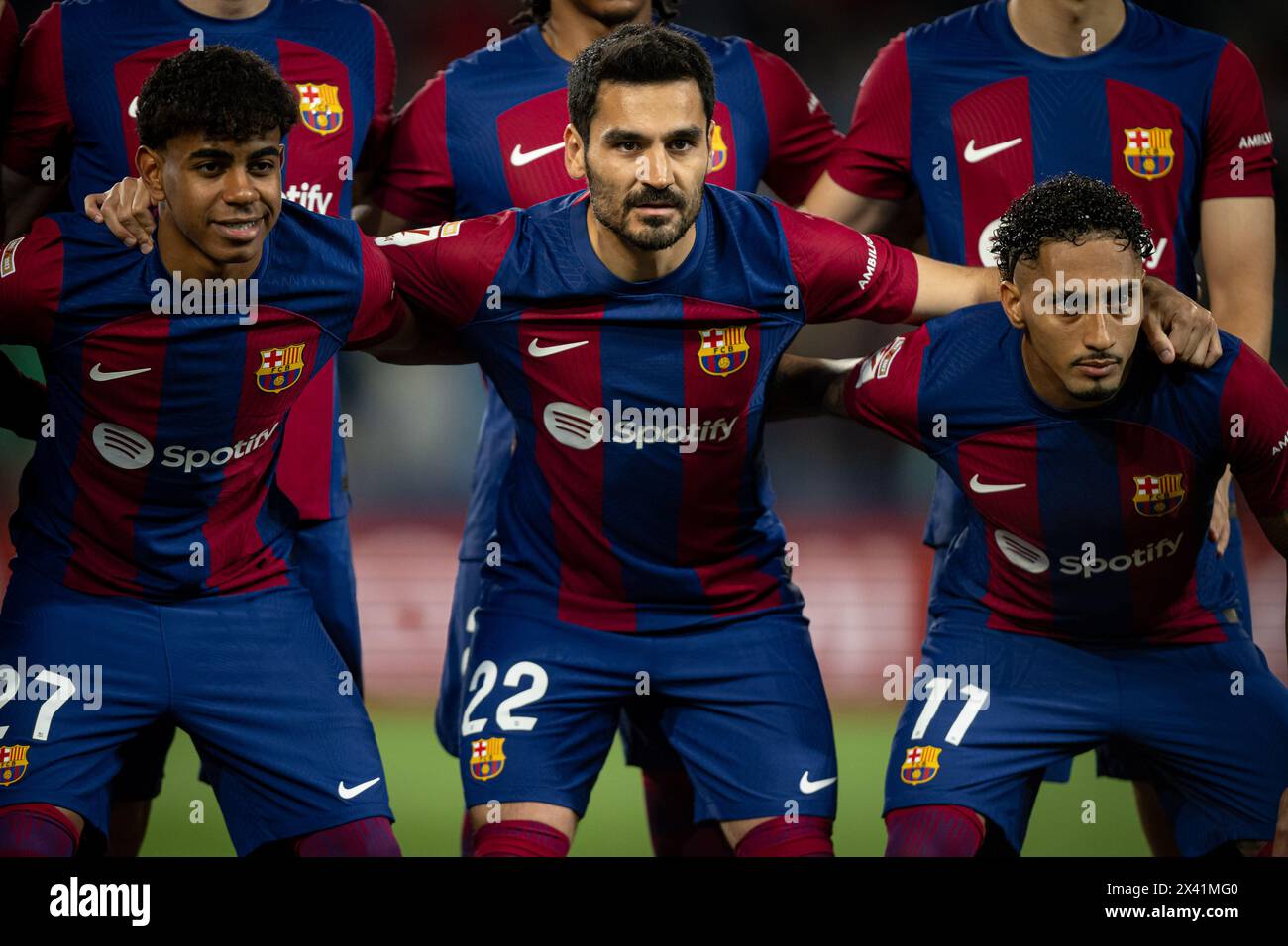 Barcelona, Spain. 29th Apr, 2024. Lamine Yamal (FC Barcelona), Ilkay ...
