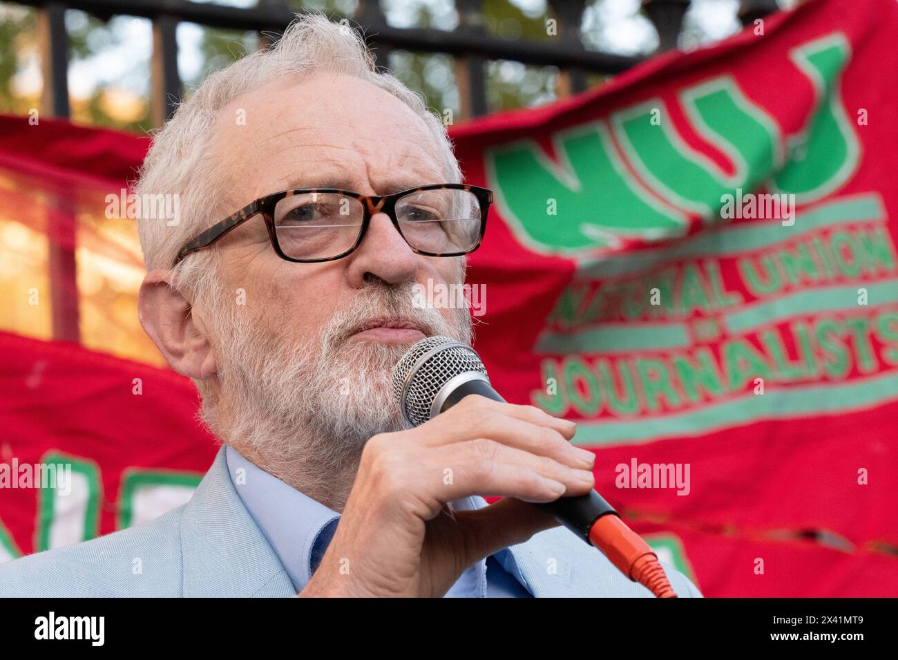 London, UK. 29 April, 2024. Former Labour party leader Jeremy Corbyn ...