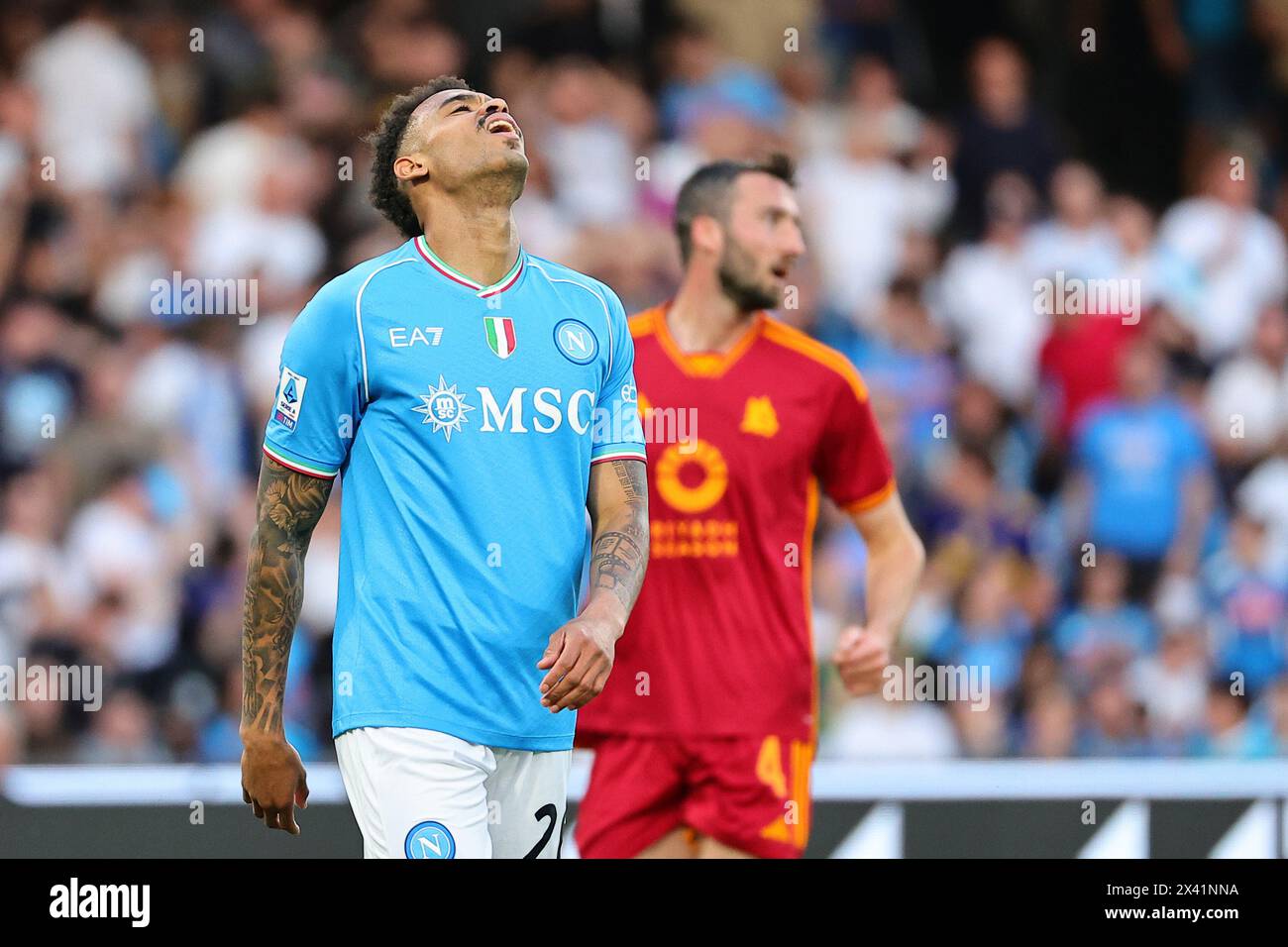 Cyril Ngonge of SSC Napoli dejection during the Serie A football match ...