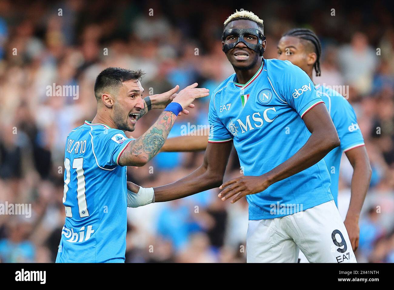 Matteo Politano of SSC Napoli and Victor Osimhen during the Serie A ...