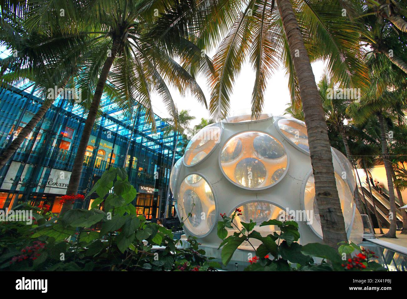 Usa, Florida, Miami, Design District. geodesic dome designed by ...