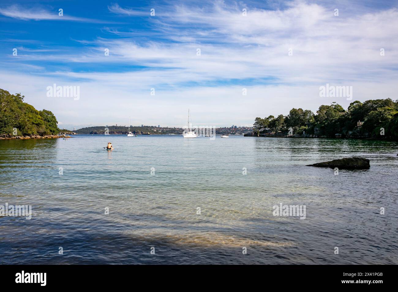 Collins Flat Beach,Manly,Sydney with view of Sydney harbour and North ...