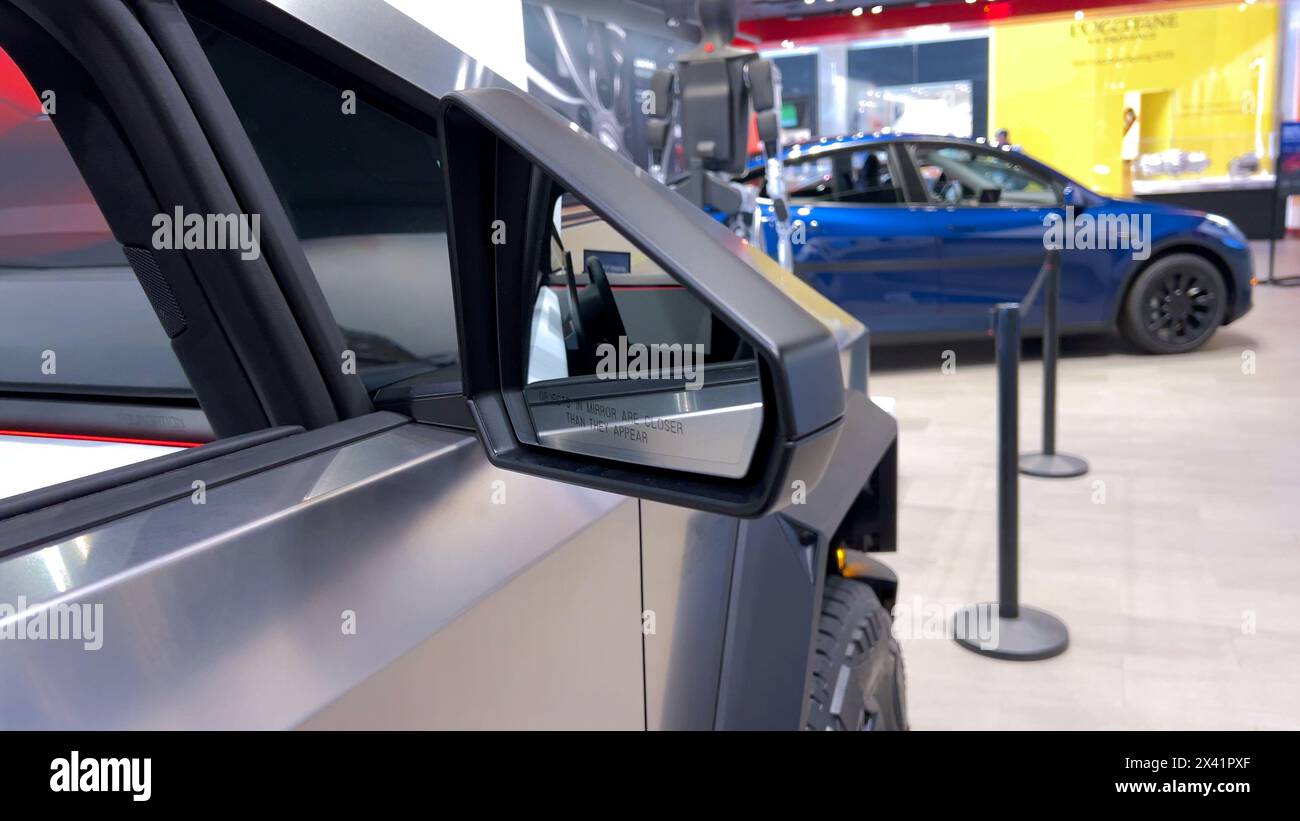 Tesla Cybertruck on Display at Tesla Store in Park Meadows Mall Stock ...