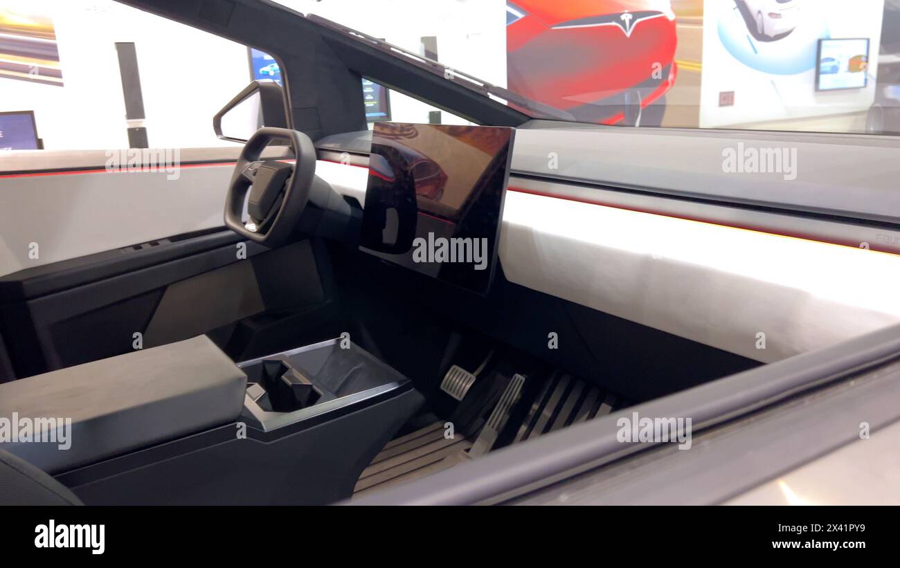 Tesla Cybertruck on Display at Tesla Store in Park Meadows Mall Stock ...