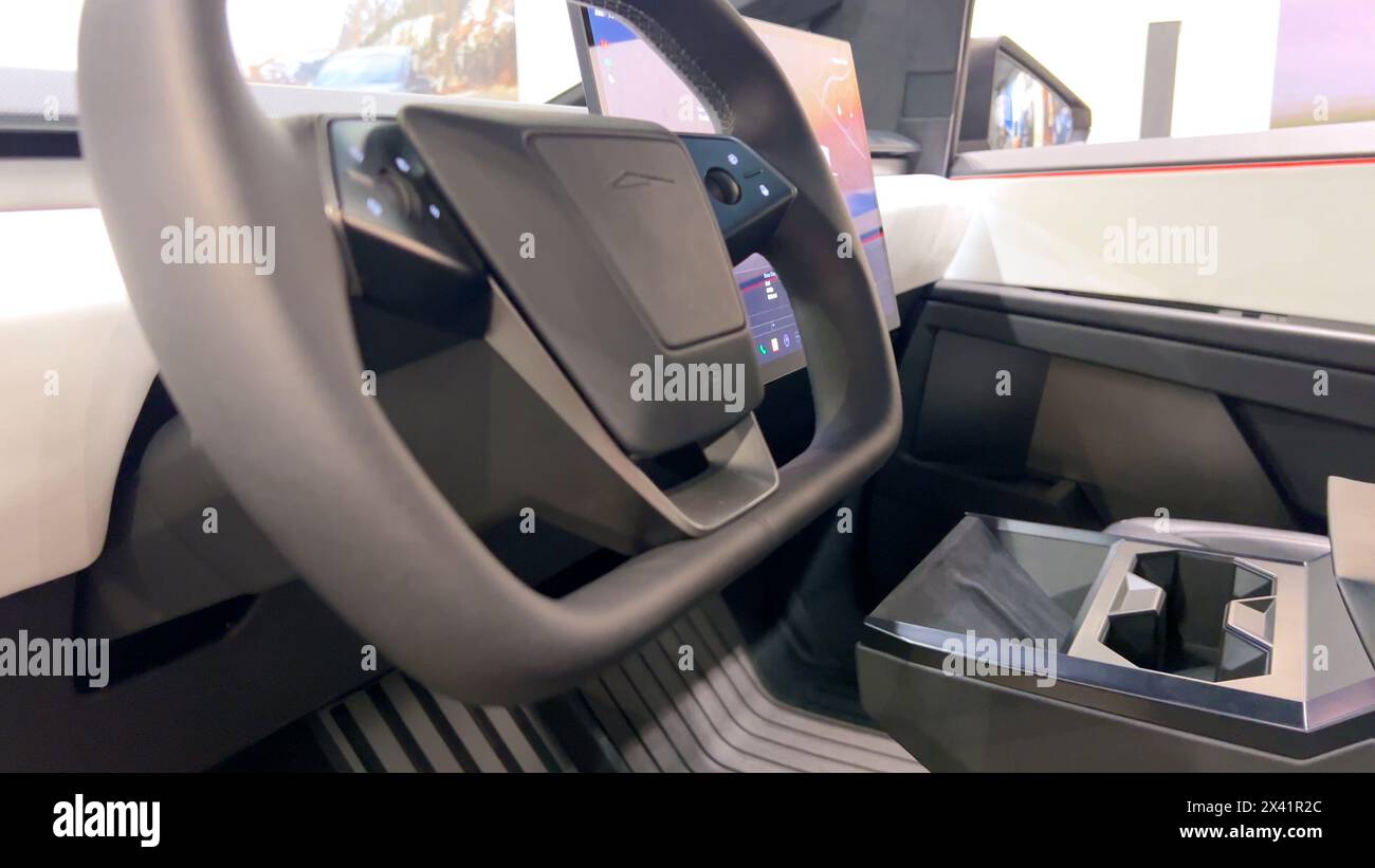 Tesla Cybertruck on Display at Tesla Store in Park Meadows Mall Stock ...