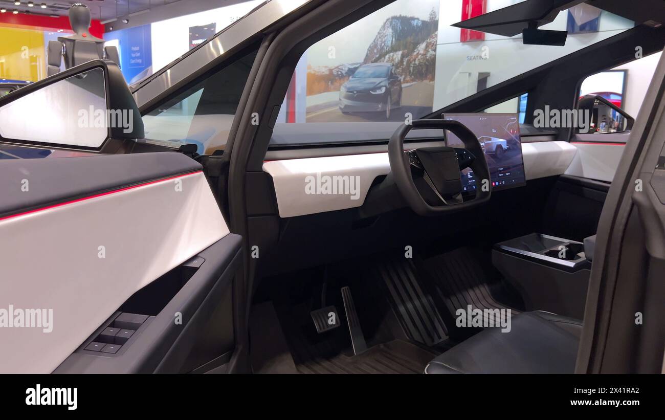 Tesla Cybertruck on Display at Tesla Store in Park Meadows Mall Stock ...