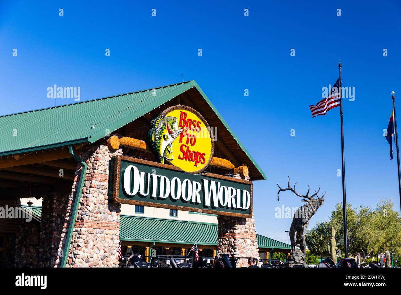 Glendale, AZ - April 7, 2024: Bass Pros Shops is a chain known for its ...