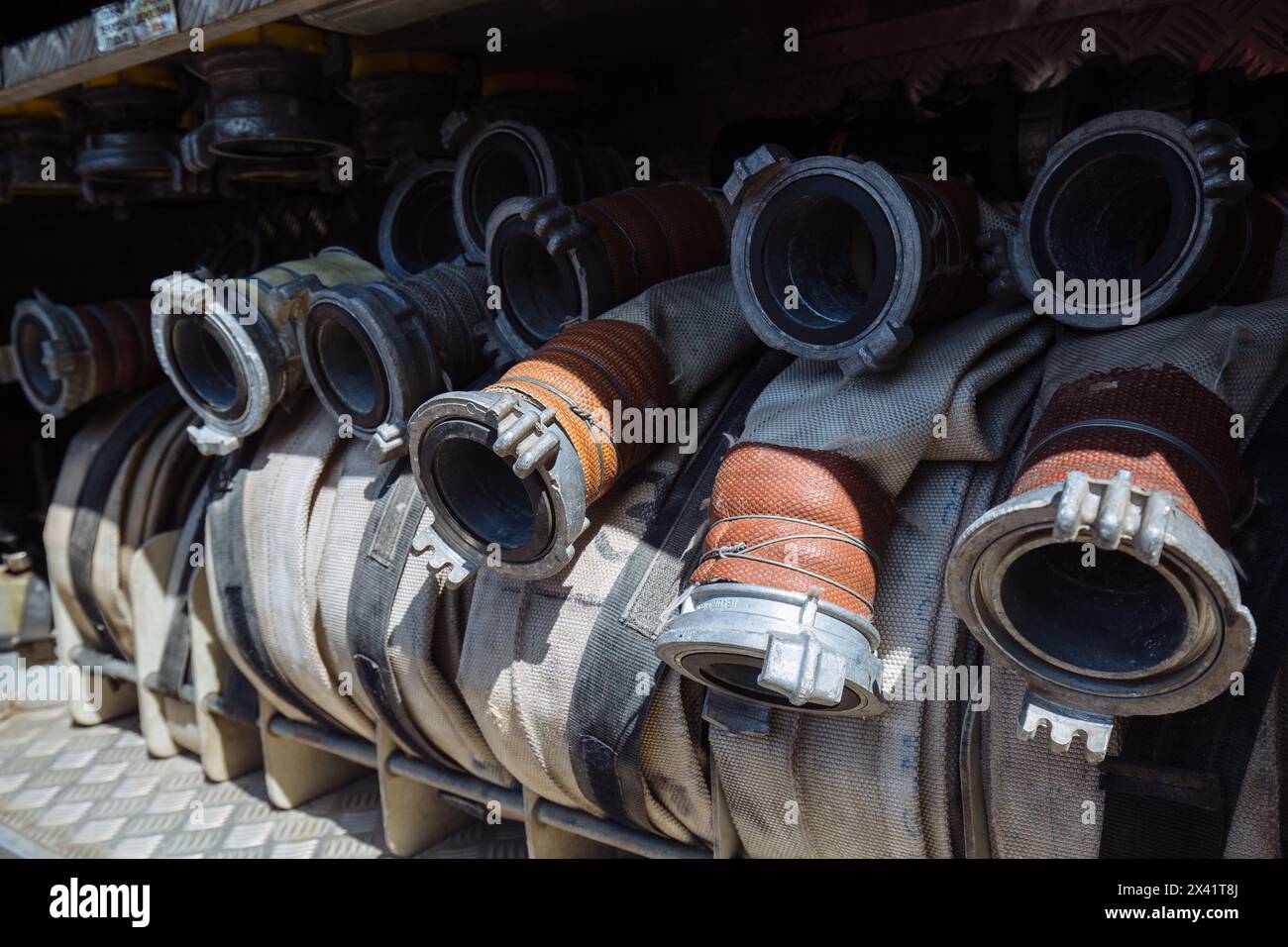 Fire hydrant ready connect hose hi-res stock photography and images - Alamy