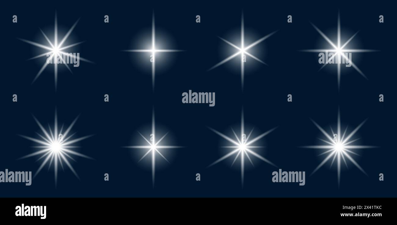 Vector set of sparkle lights stars Stock Vector Image & Art - Alamy