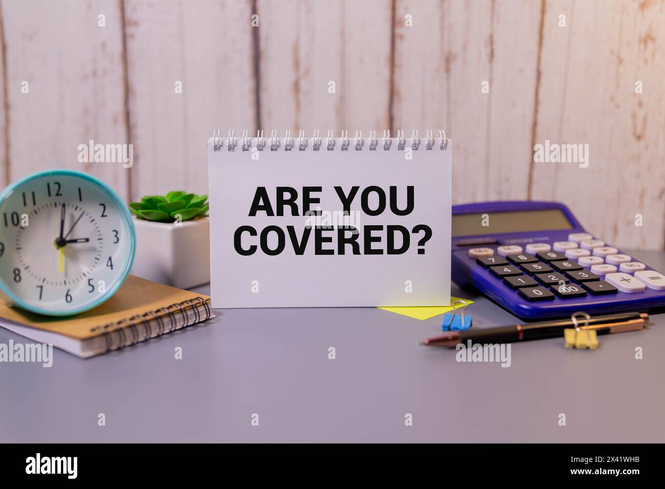 Are you covered symbol. Concept words Are you covered on wooden blocks ...