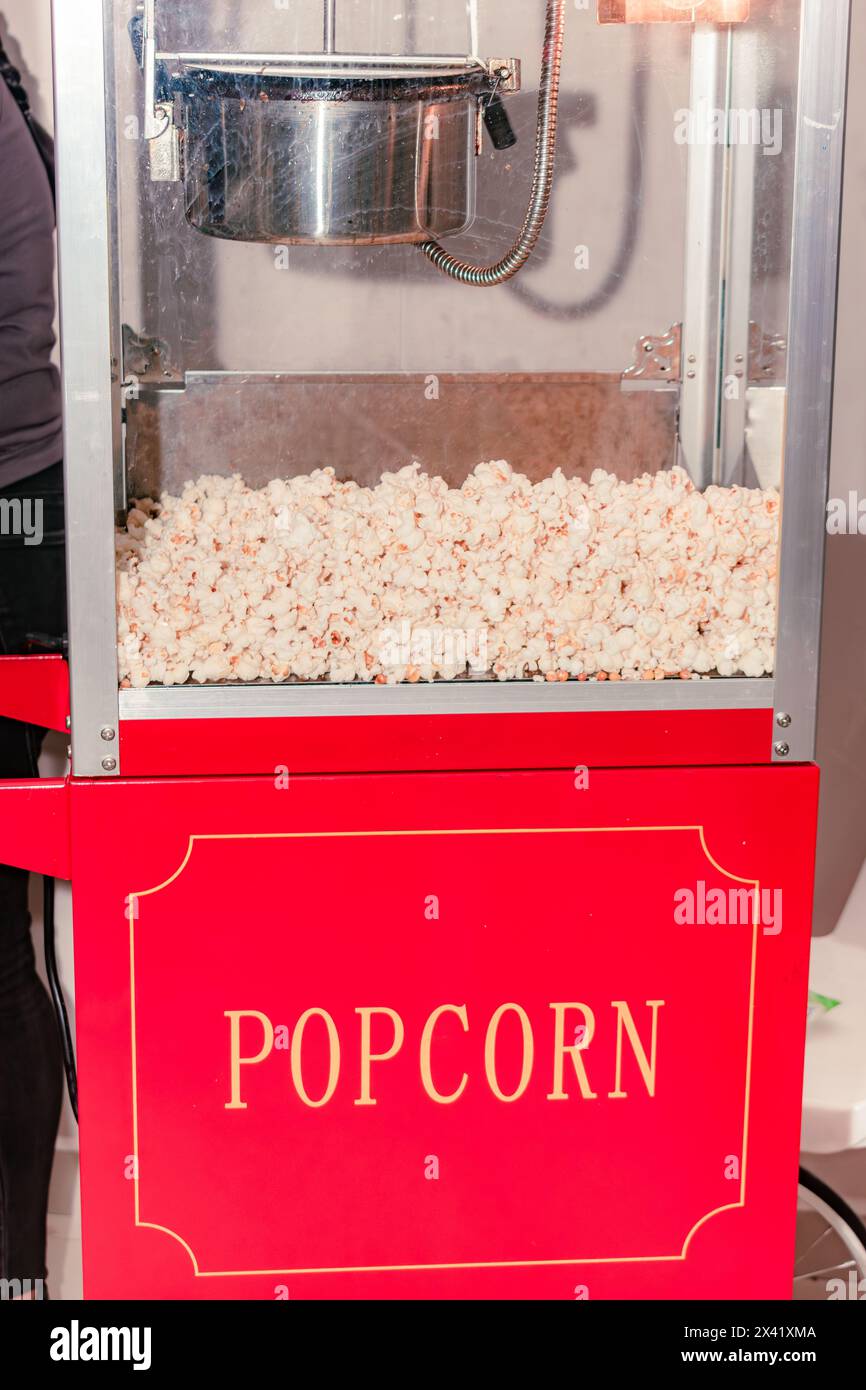 detail of automatic popcorn machine with space to add text Stock Photo ...