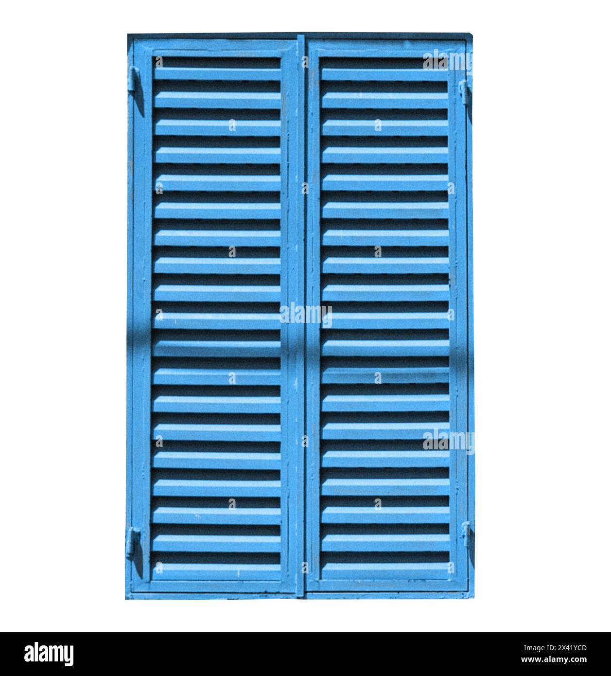Old blue wooden window closed on white background Stock Photo - Alamy