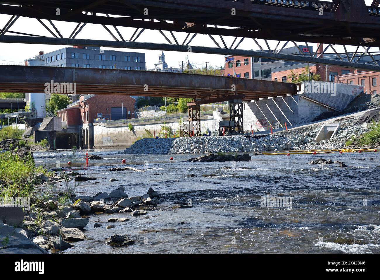 SHERBROOKE, QUEBEC, CANADA - September 17, 2022 Bridge construction ...