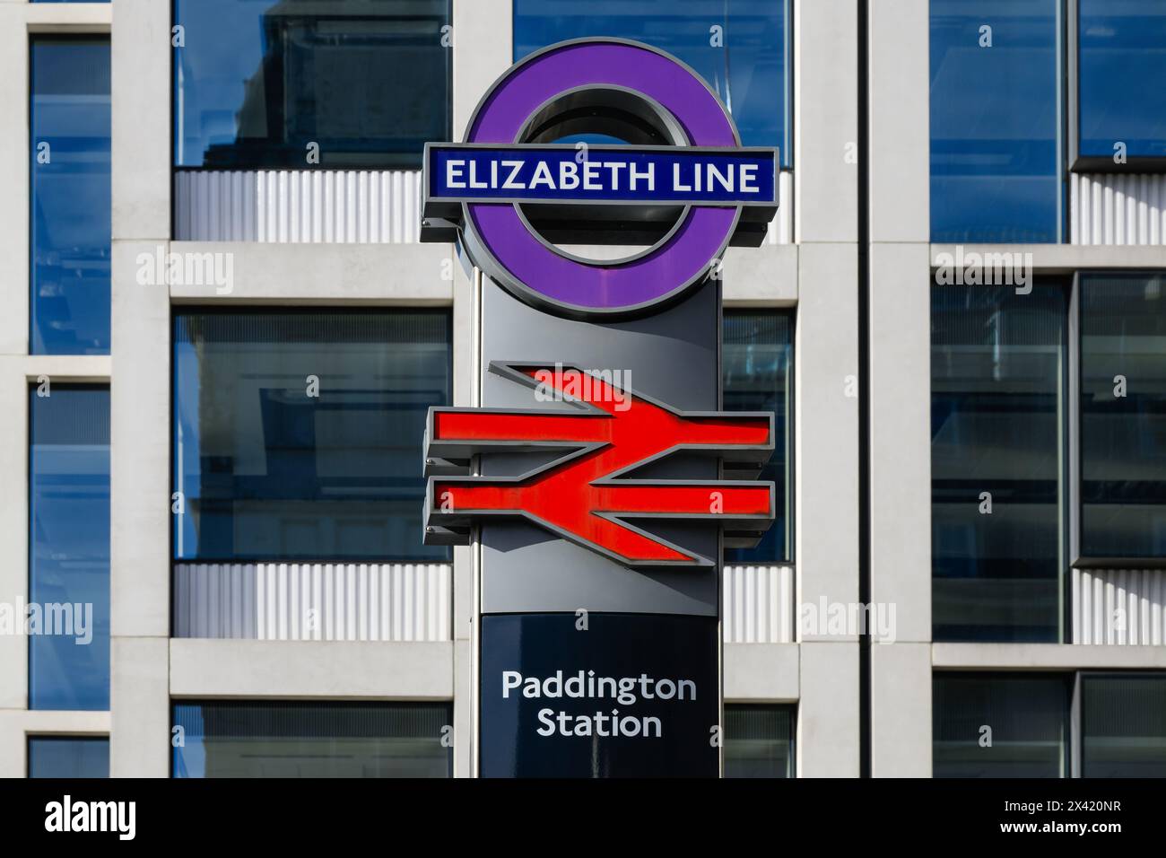 London, UK - March 23, 2024; Sign at London Paddington Station for ...