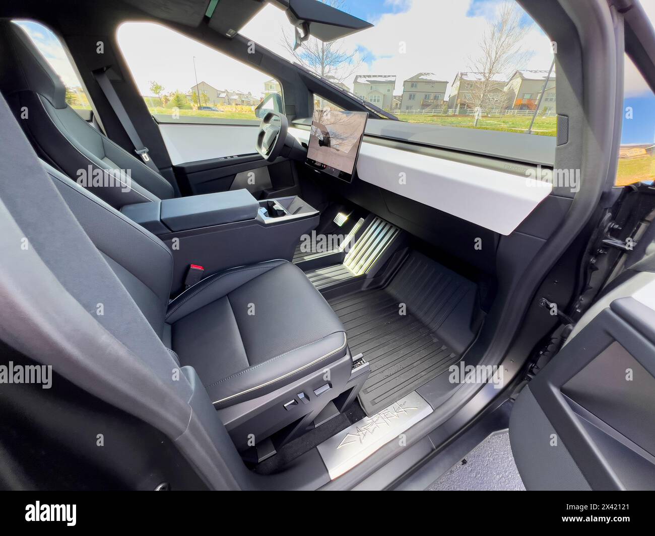 Tesla cybertruck interior hi-res stock photography and images - Alamy