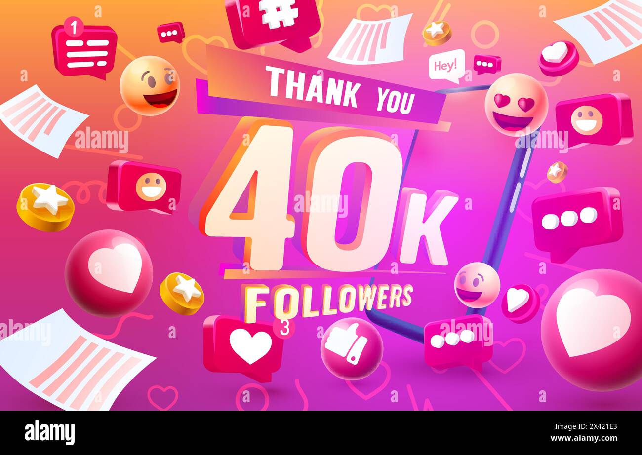 Celebration 40k followers Stock Vector Images - Alamy