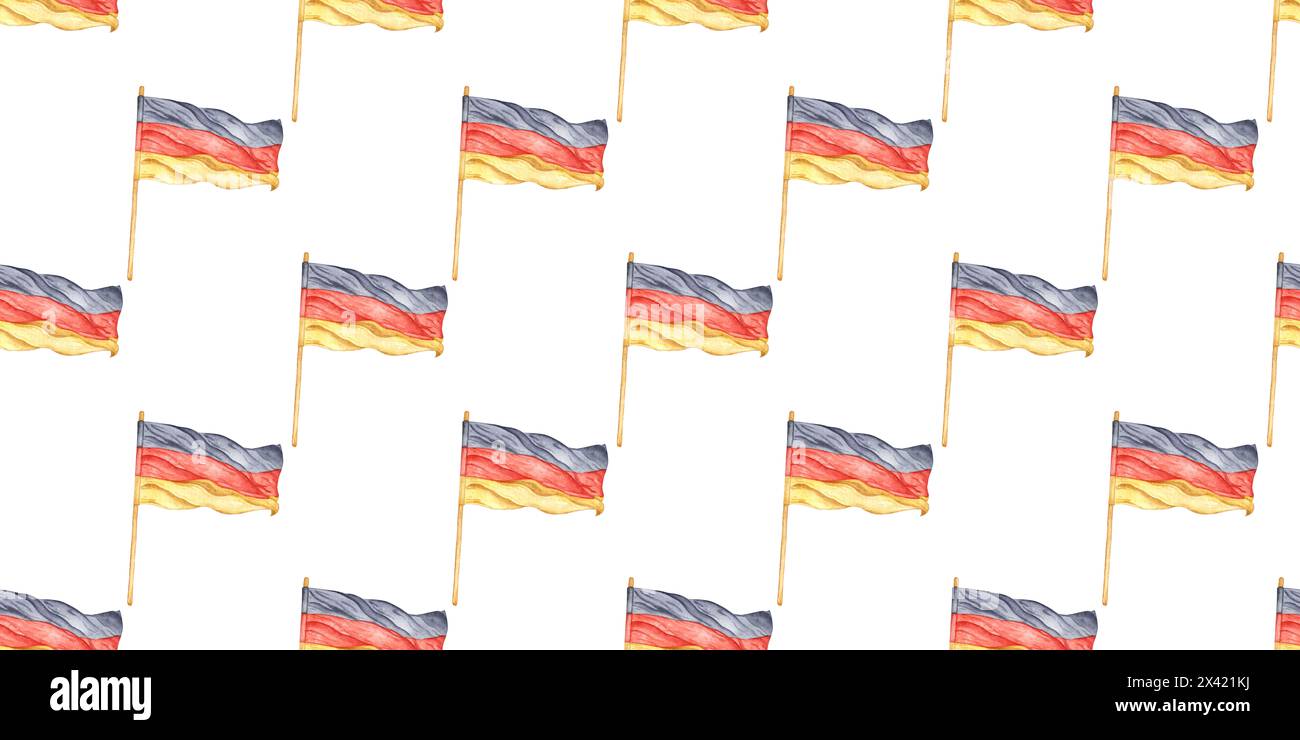 Germany flag fluttering in the wind, black, red, yellow colors, pattern ...