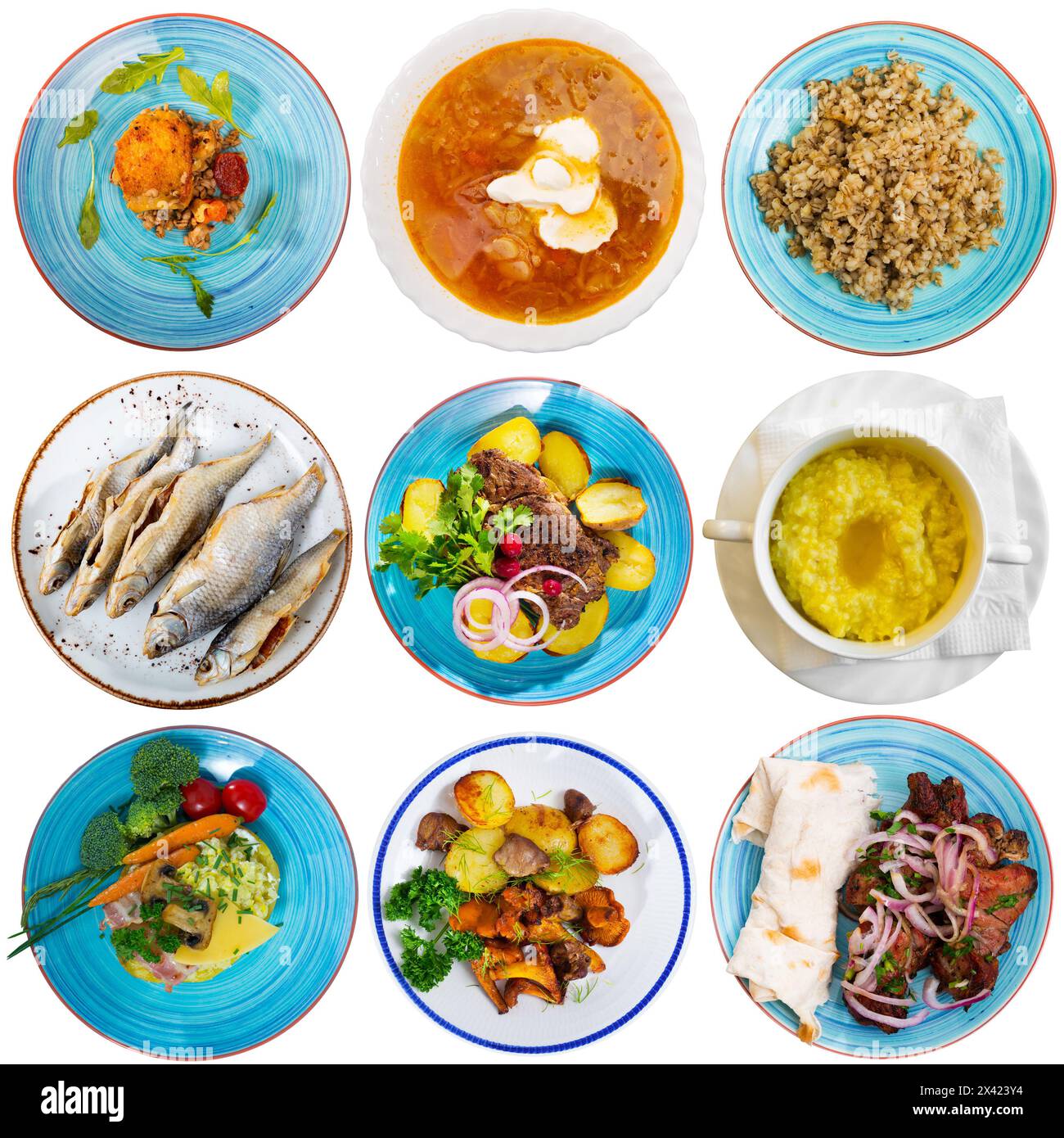 Russian cuisine traditional food dishes of pancakes hi-res stock ...