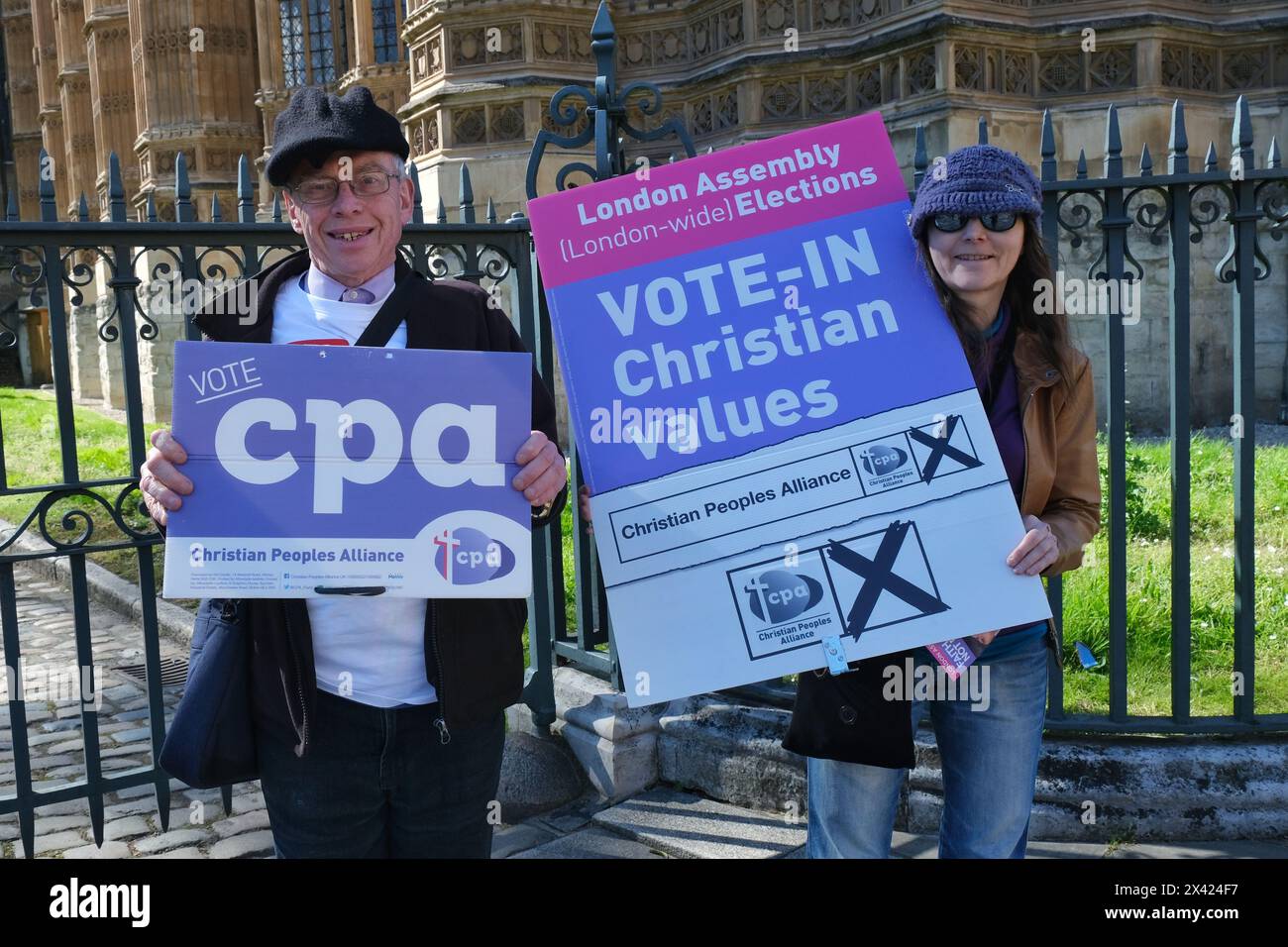 Two representatives of the Christian Peoples' Alliance canvass for ...
