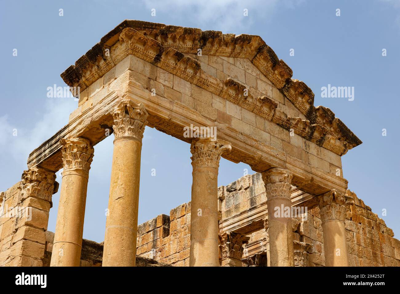 Remnants of Capitoline Temple at Sbeitla archaeological site Stock ...