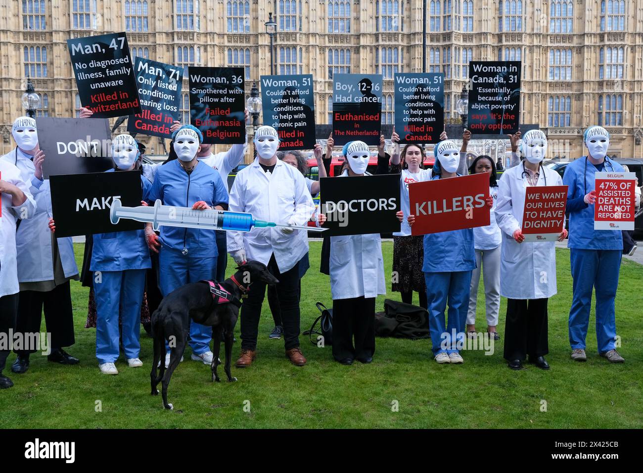 London, UK, 29th April, 2024. Disability campaigners from Not Dead Yet ...
