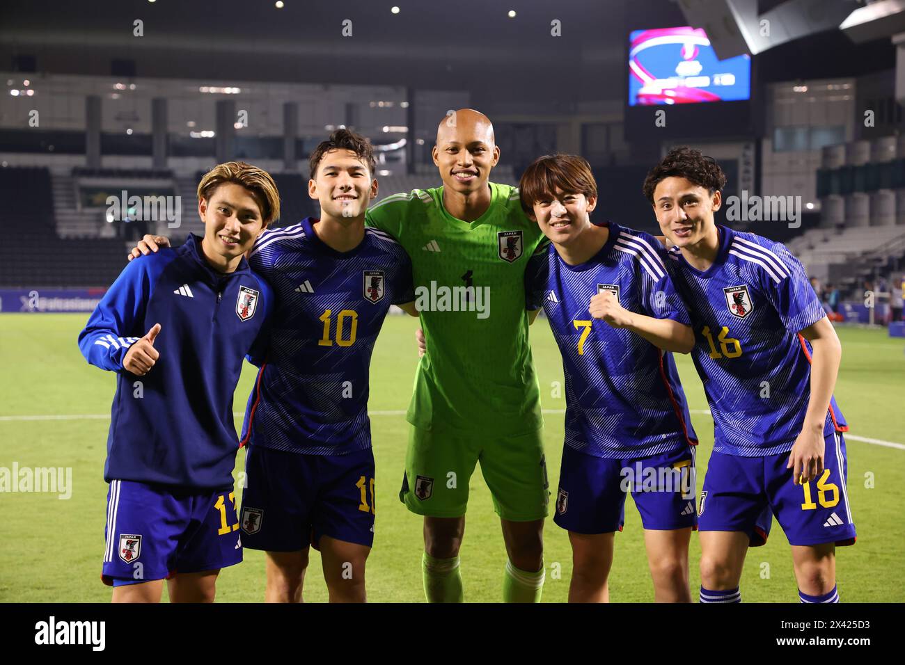Doha, Qatar. 29th Apr, 2024. (L-R) Ryotaro Araki, Kein Sato, Leo Brian Kokubo, Rihito Yamamoto ...