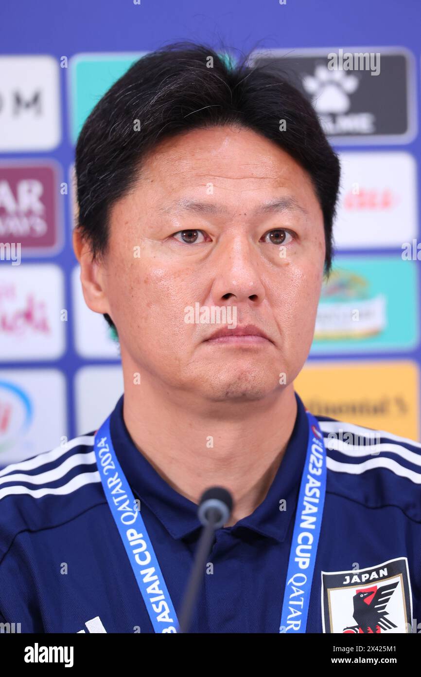 Doha, Qatar. 28th Apr, 2024. Go Oiwa head coach (JPN) Football/Soccer ...