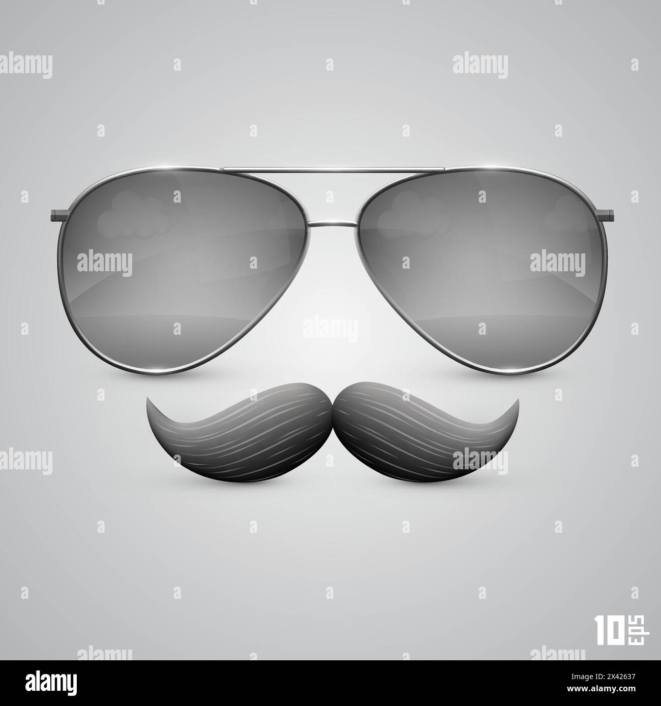 Glasses with a mustache object. Vector illustration art 10eps Stock ...