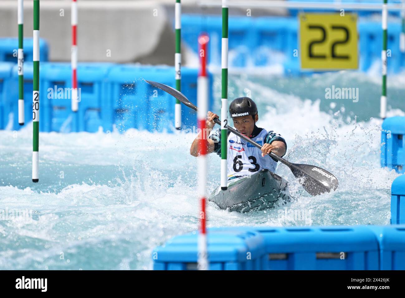 Kasai Canoe Slalom Centre, Tokyo, Japan. 28th Apr, 2024. Yuki Tanaka ...