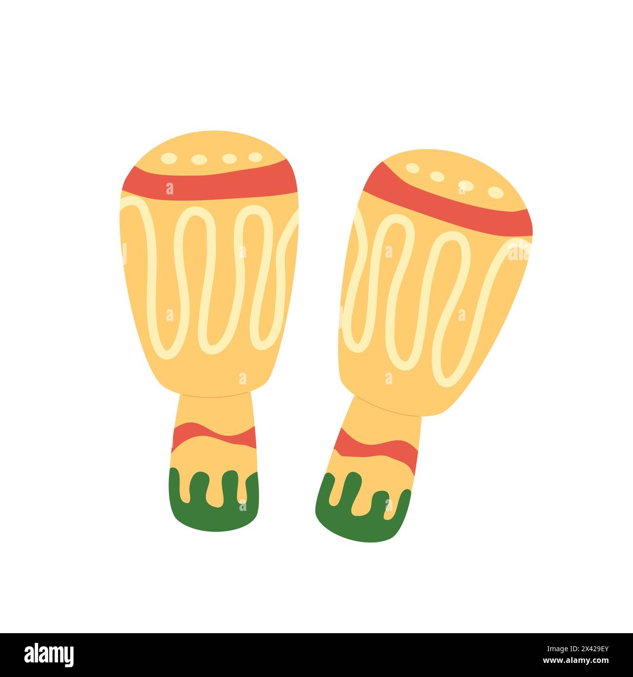 Maraca. Festival traditional accessory. Vector flat hand drawn ...
