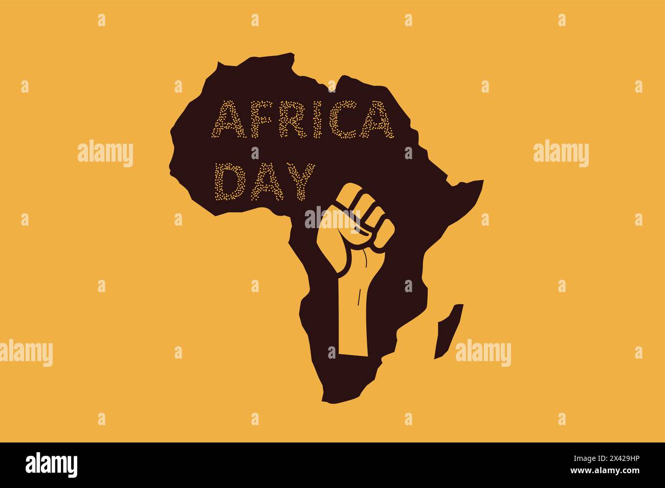 Africa Day Illustration with Africa map silhouette banner. Celebration ...