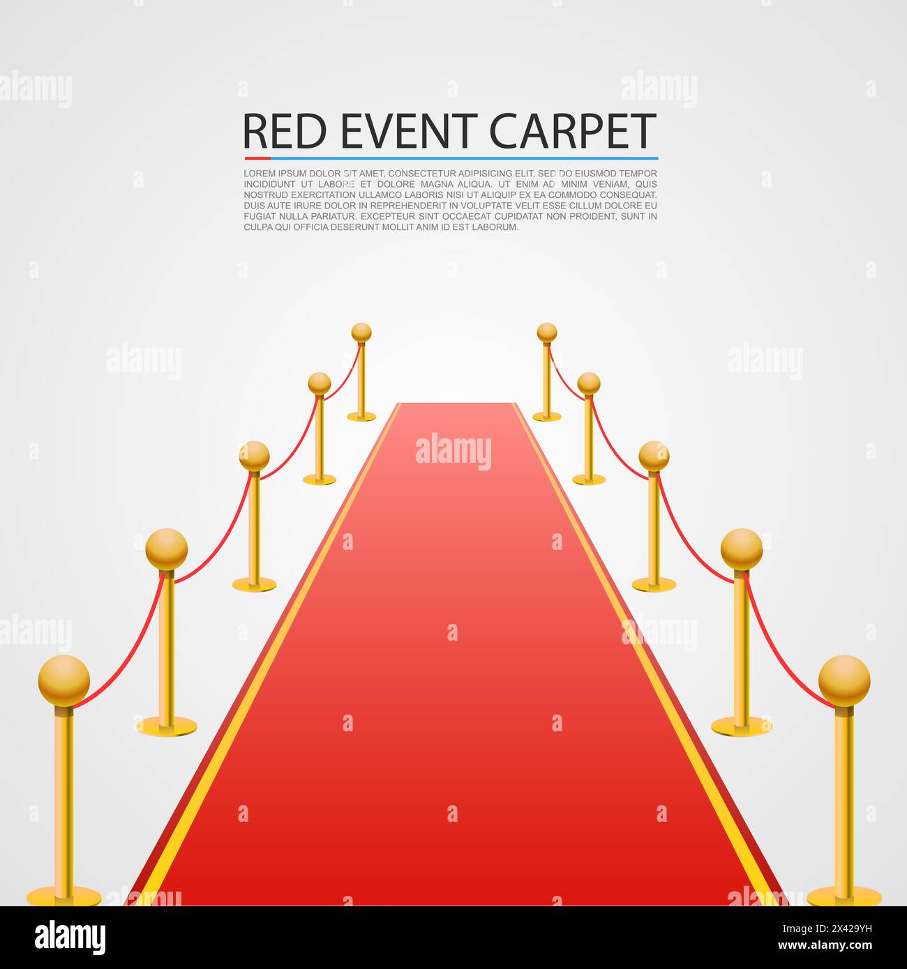 Red event carpet isolated on a white background. Vector illustration ...