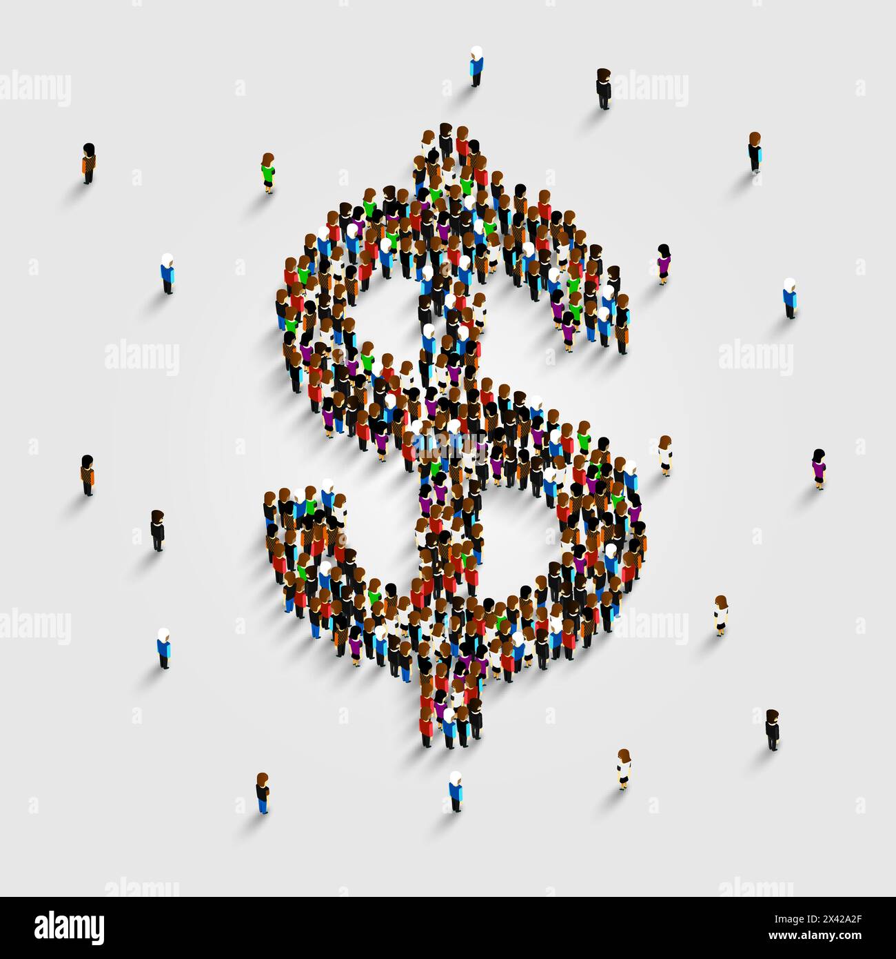 Crowd people money shape hi-res stock photography and images - Alamy