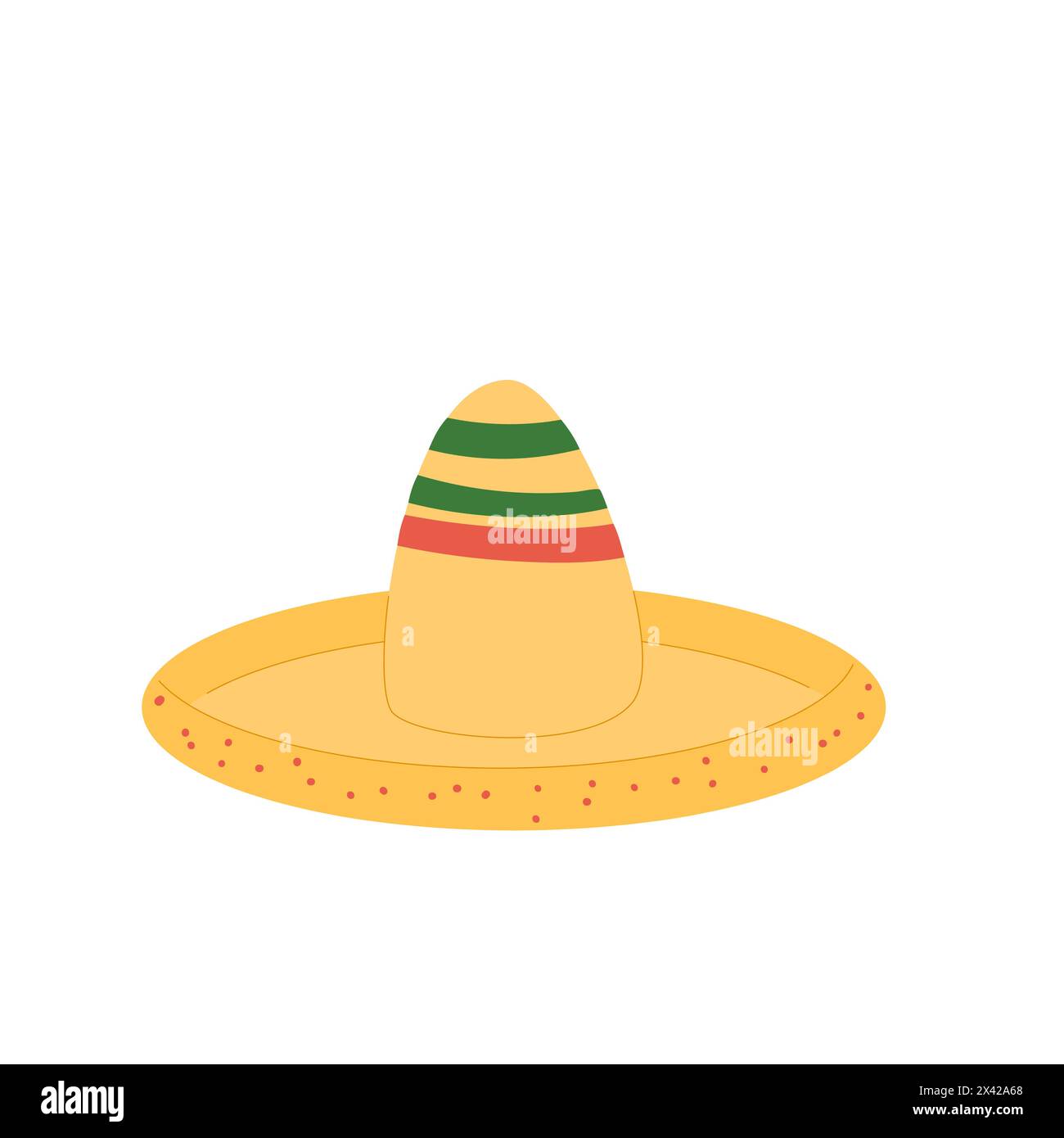 Sombrero Mexican Festival traditional hat. Vector flat hand drawn ...