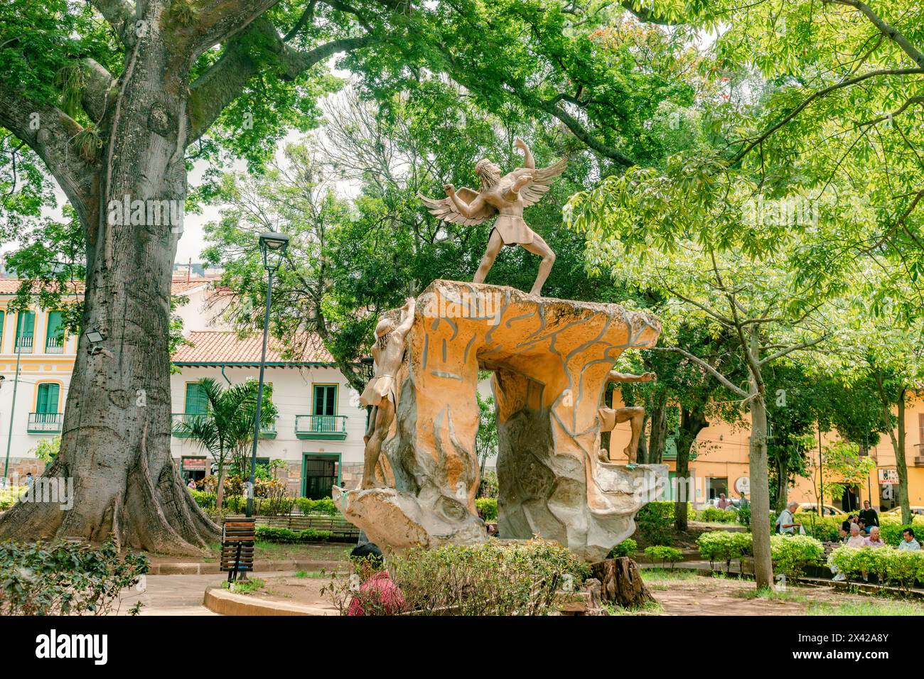 San Gil, Santander, Colombia, April 26, 2024, monument to Cacique ...