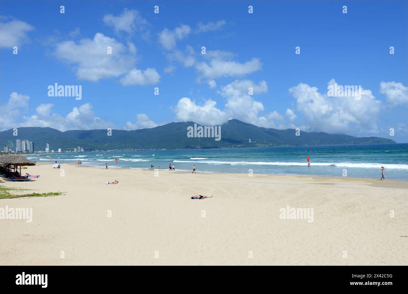 The beautiful long white sand beach in Da Nang, Vietnam Stock Photo - Alamy