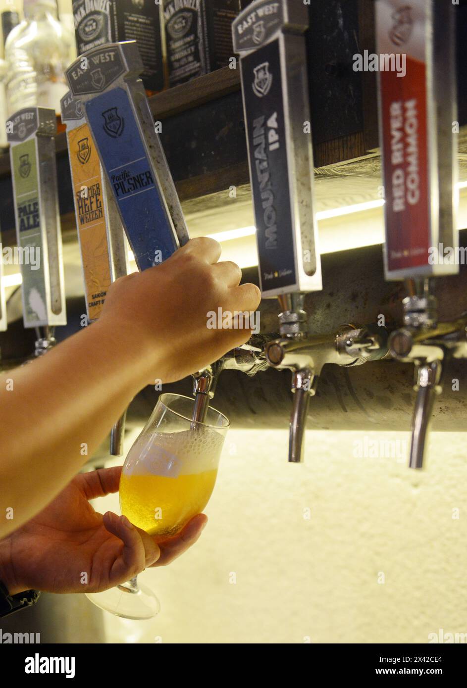 The East West Brewery Taproom & restaurant by the beach in Da Nang ...