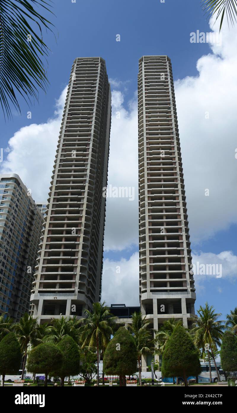 Construction of new high-rise buildings by the beach waterfront in Da ...