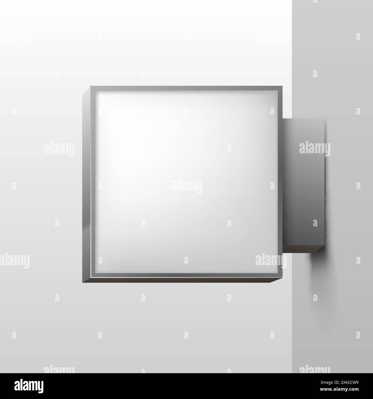 White square signboard on white background. Vector illustration Stock ...