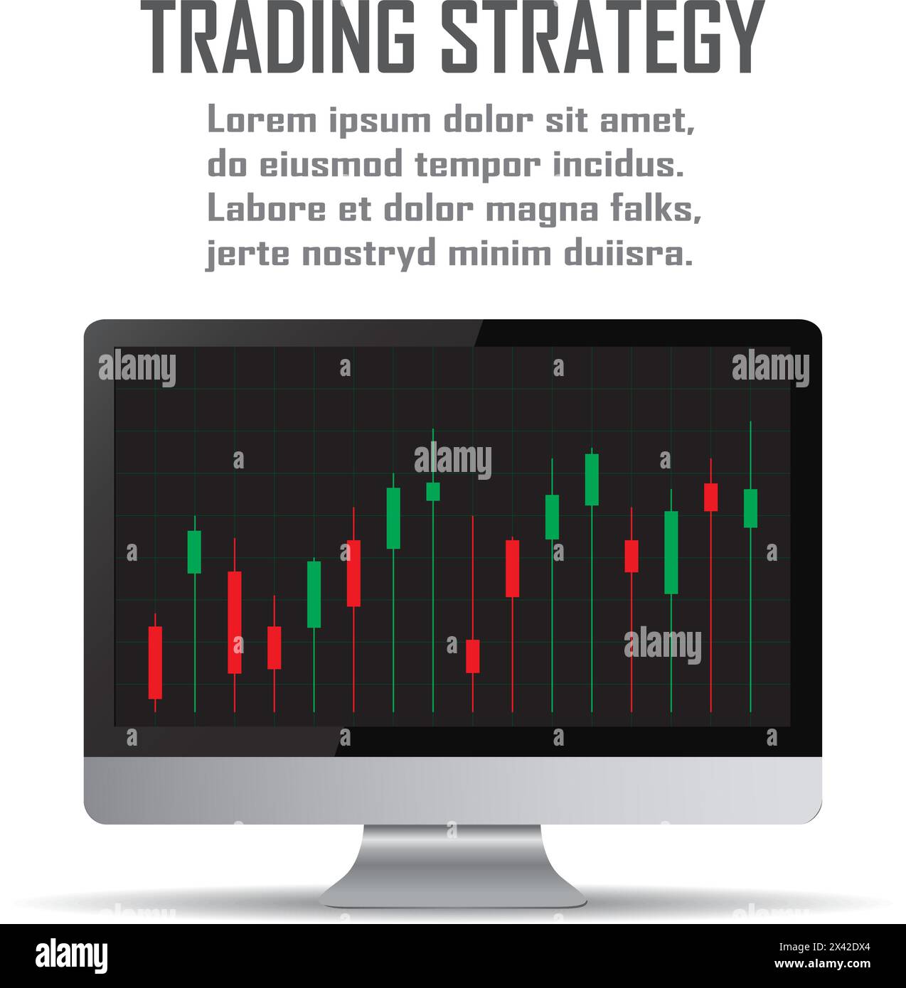Trading strategy. Investment strategies and online trading line art ...