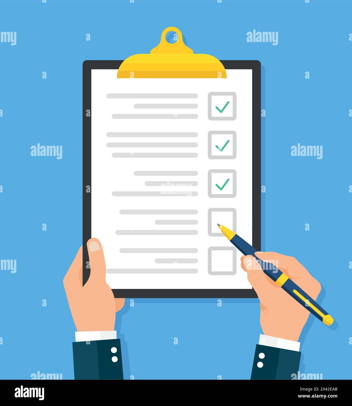 Checklist on clipboard icon cartoon hi-res stock photography and images ...