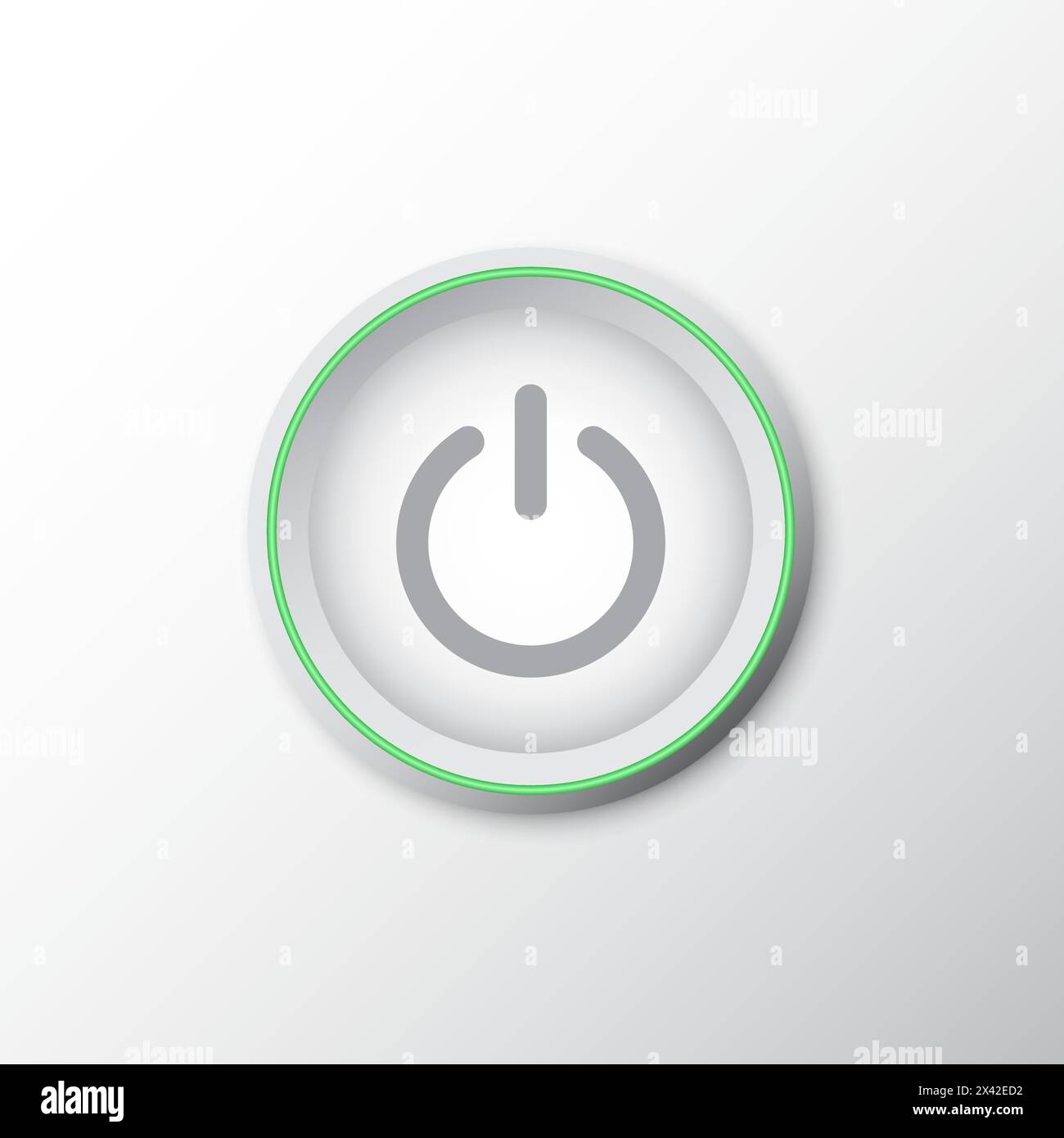 Power button with green line and shadow Stock Vector Image & Art - Alamy