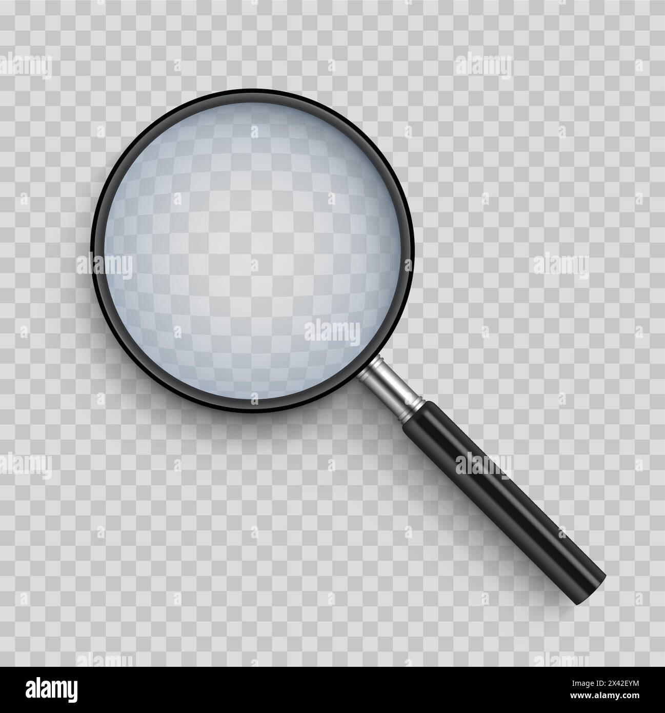 Realistic Magnifying glass with shadow on a transparent background ...