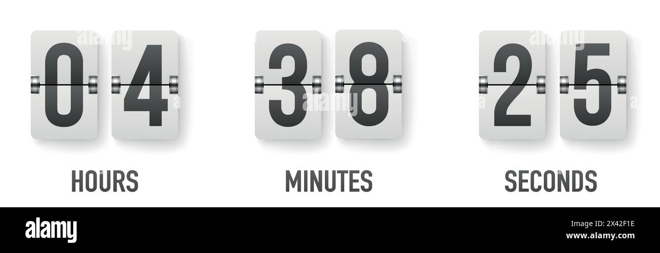 Realistic Flip Countdown Clock Counter Timer Flat Count Down Day
